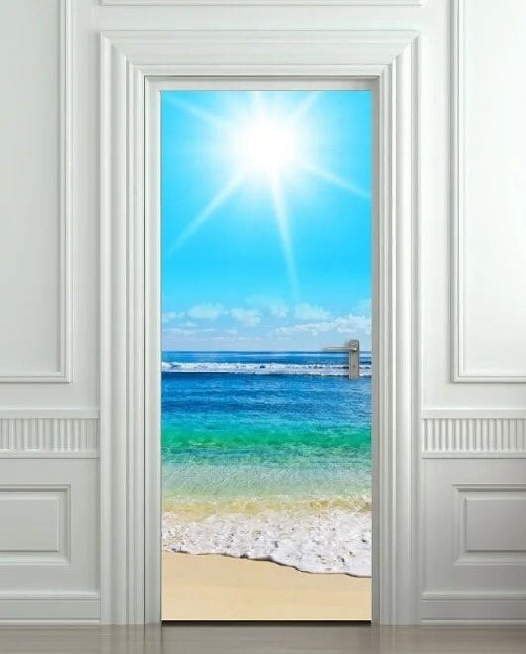 DIY 3D Door stickers Waterproof wallpaper door living room bedroom ...