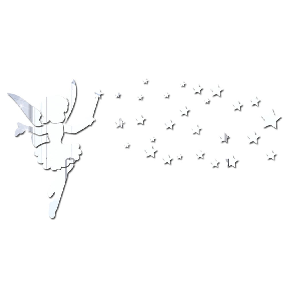 Mirror Decor Fairy Magic Wand Star Wall Sticker Removable Wall Art ...
