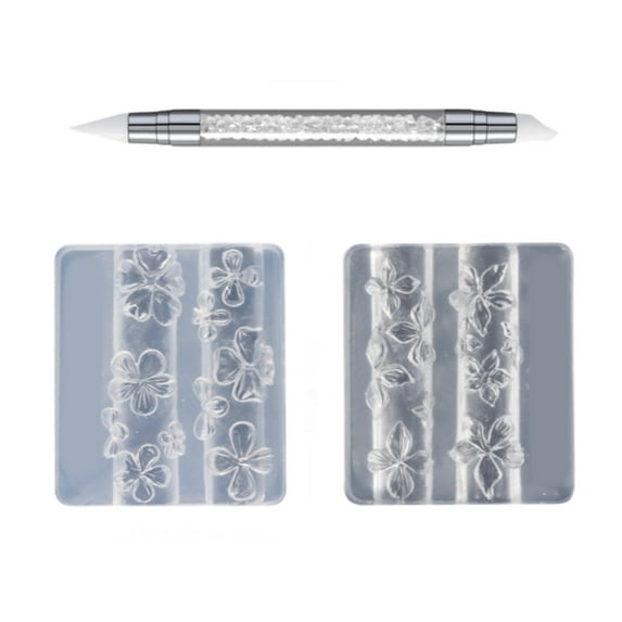 DIY 3D Floral Nail Charm Molds 2PCS Silicone Templates Hibiscus ...