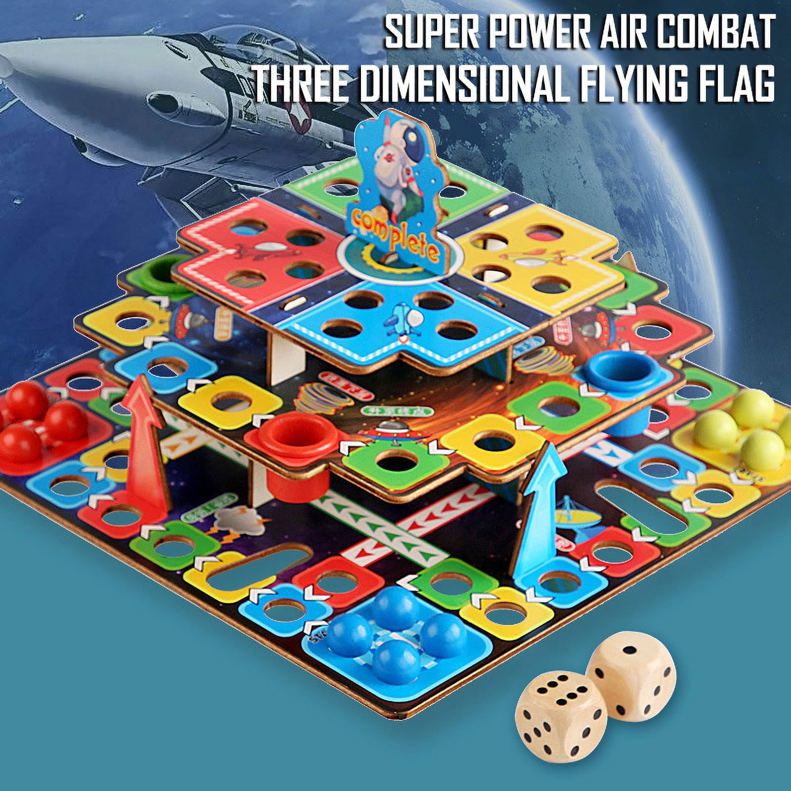DIY 3D Flying Chess Board Game, Wooden Assembly Strategic Educational ...