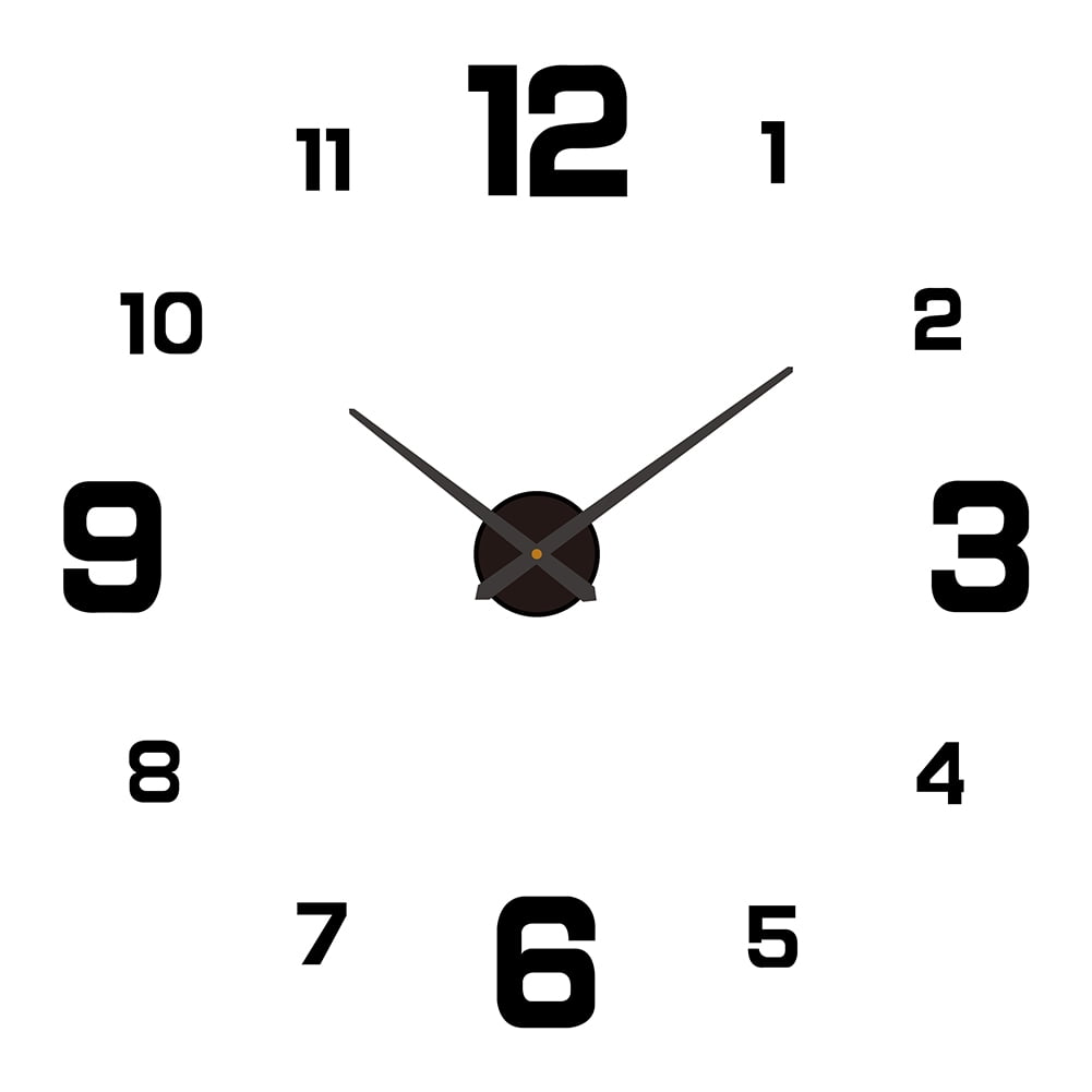 DIY 3D Frameless Wall Clock with Luminous Dial, Drill-Free, Silent ...