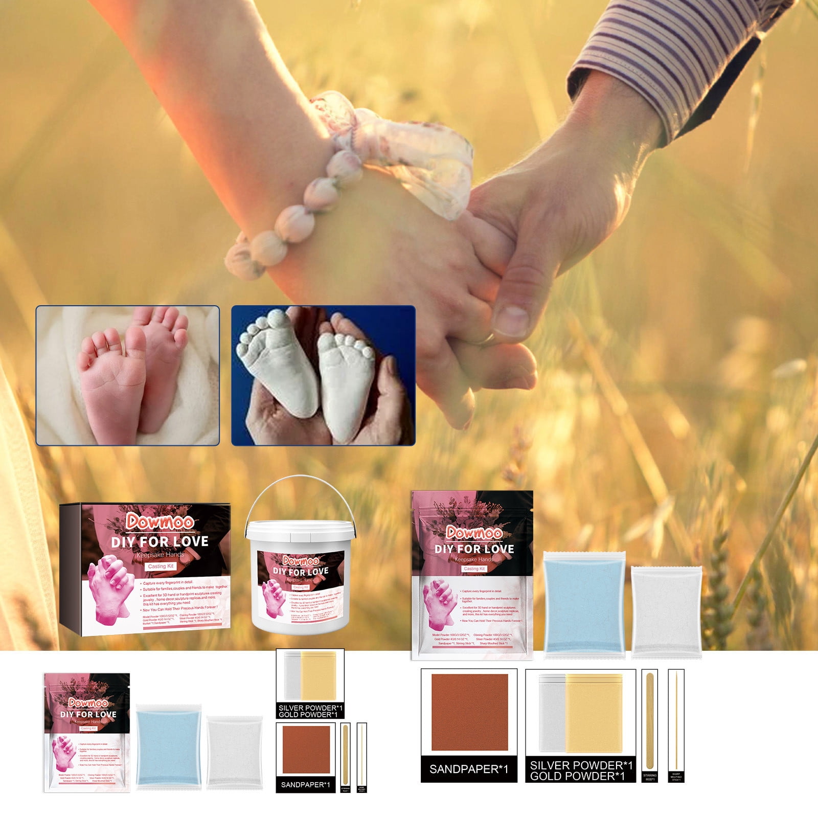 DIY 3D Hand Casting Kit for Couples & Families | Plaster Mold Keepsake ...