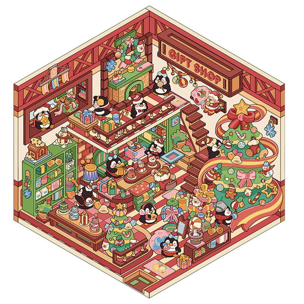 DIY 3D House Stickers,3D Sticker Scene,3D Miniature Scene Stickers,DIY ...