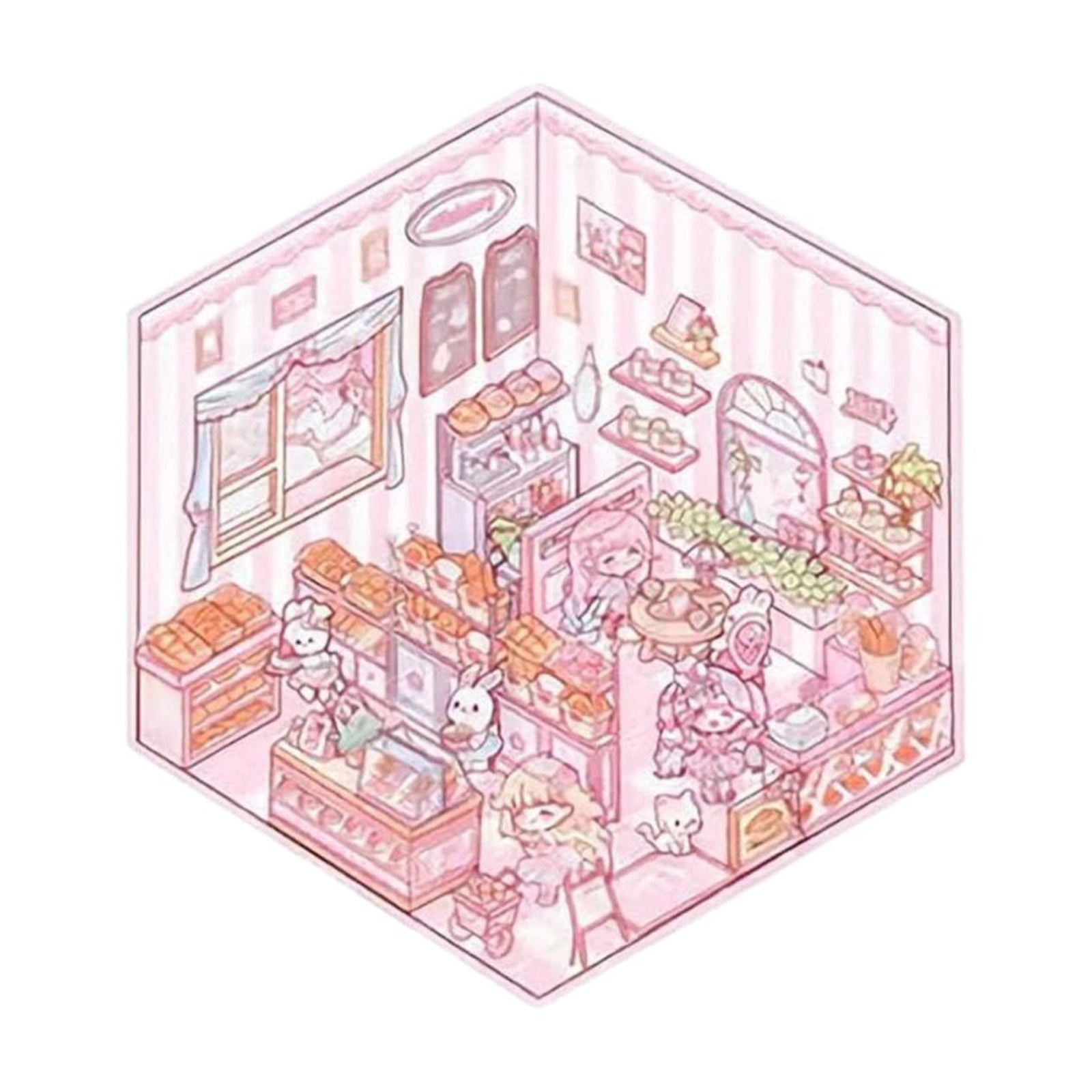 DIY 3D House Stickers Cute Scene Stickers Fun DIY Stickers Scene Make ...