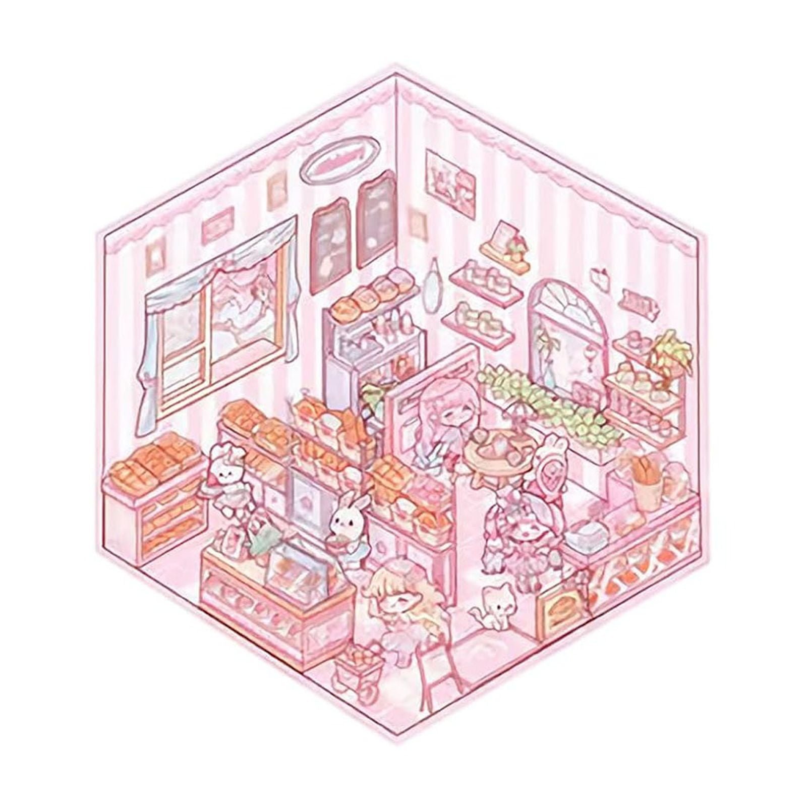 DIY 3D House Stickers, Make Your Own Mini Room Scenes, Cute Cartoon ...