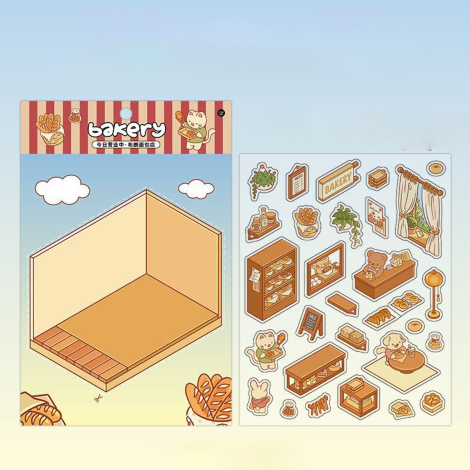 DIY 3D House Stickers DIY 3D Three Cabin Stickers Scene Make Your Own ...