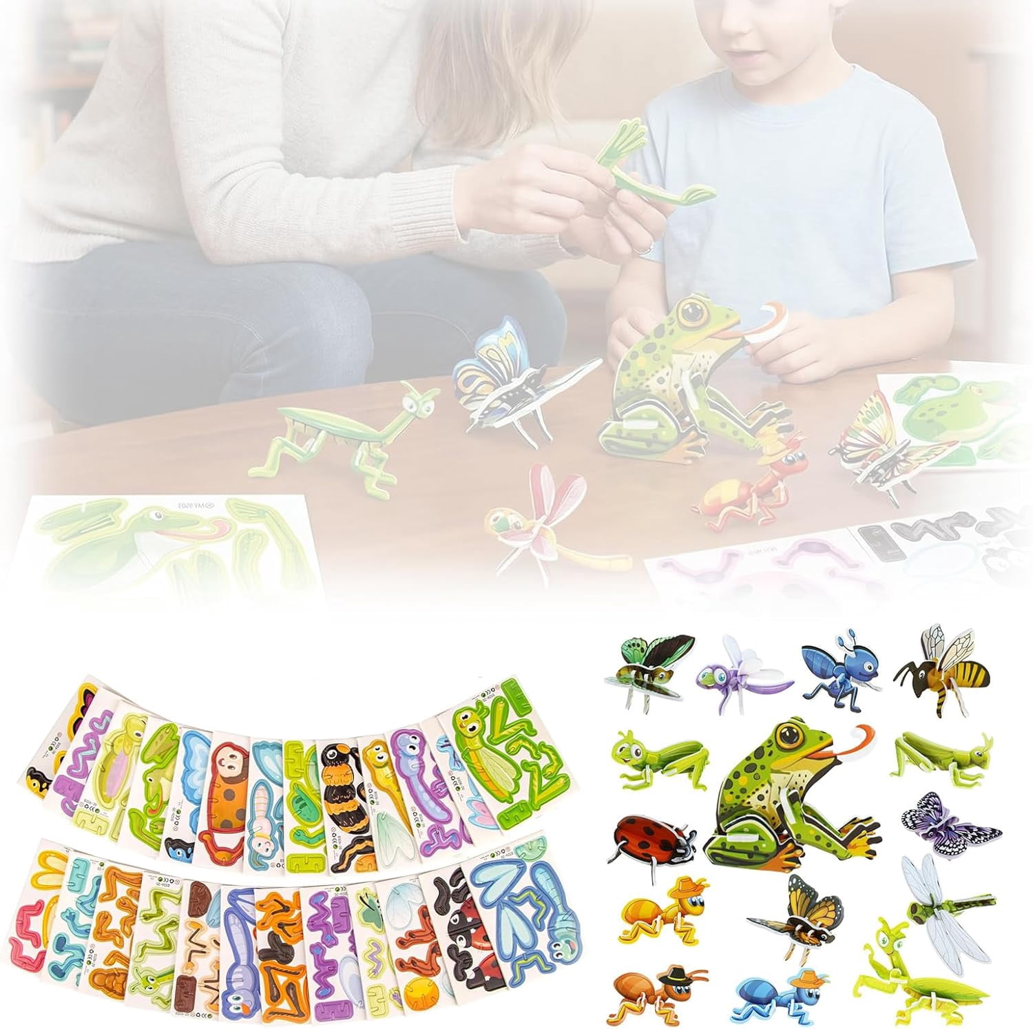 DIY 3D Insect Puzzle Set, 25PCS Educational EVA Foam Jigsaw Party ...