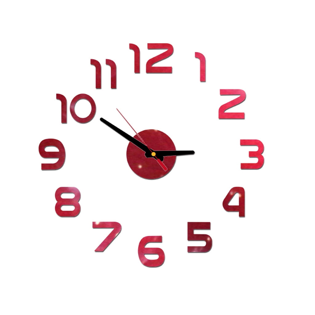 DIY 3D Mirror Surface Wall Clock - Battery - Powered, Silent Movement ...