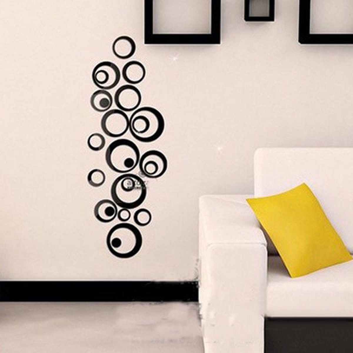 DIY 3D Mirror Wall Sticker Modern Home Living Room Decor Art Craft Wall ...