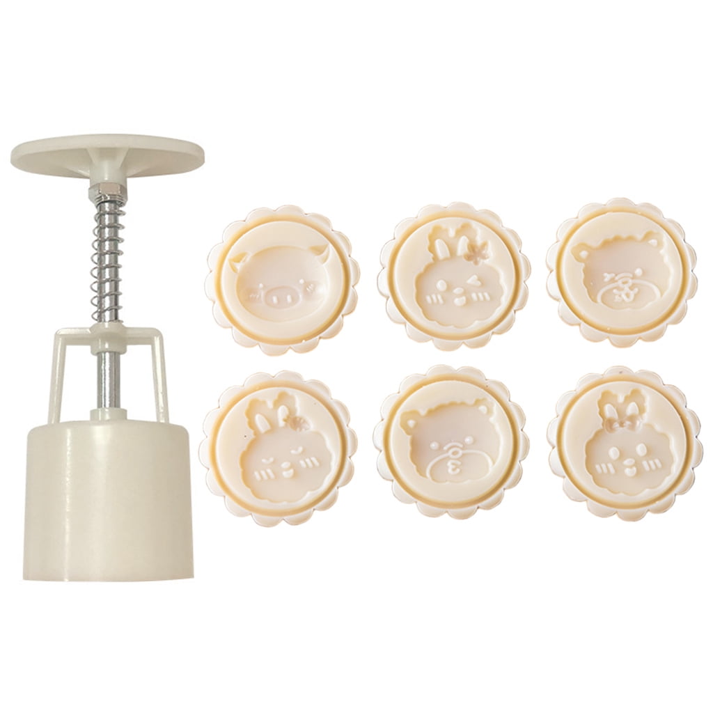 DIY 3D Mooncake Mold Set Cartoon Pattern Shape Design Mooncake Mold ...