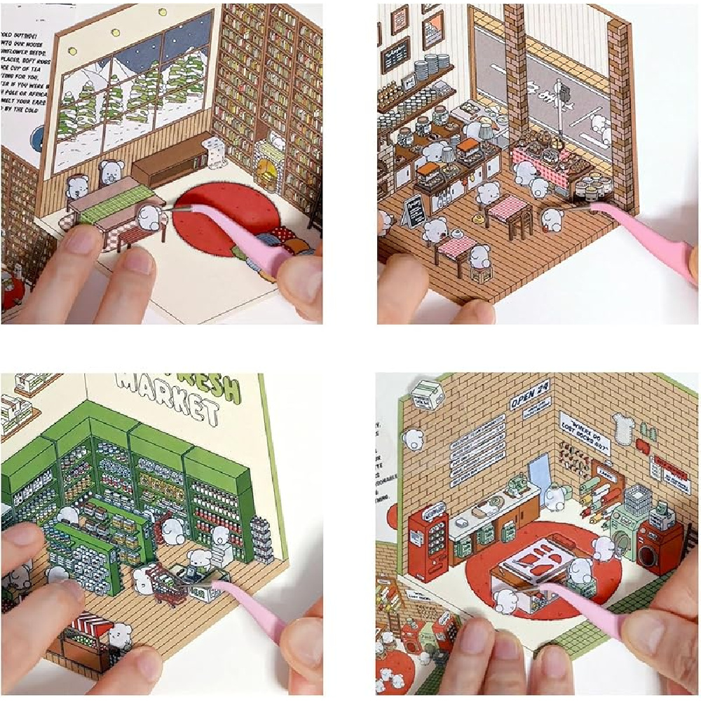 DIY 3D Sticker Scene, 3D Cozy Little Home Scene Stickers,Make a ...