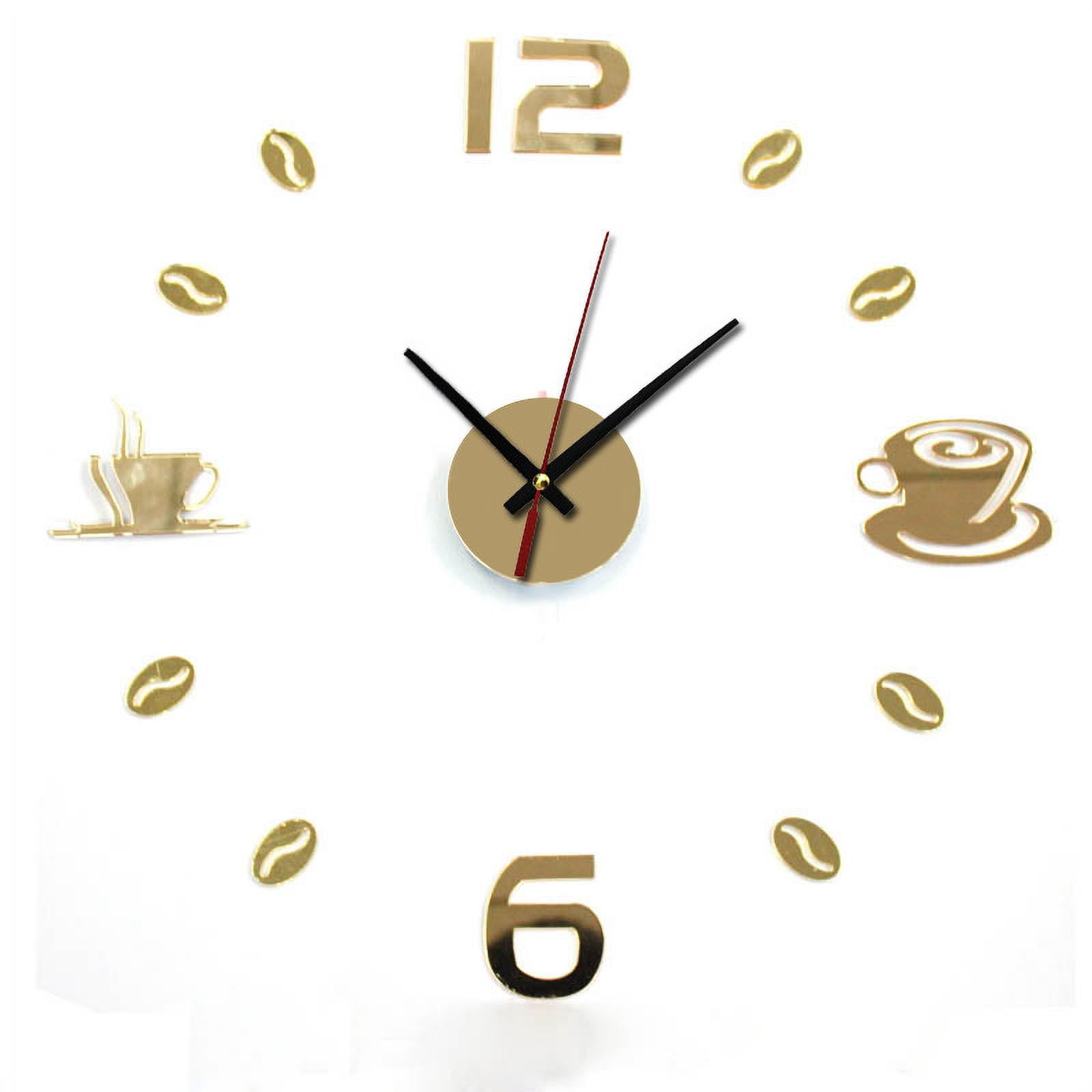DIY 3D Wall Clock Large Frameless Watch Mirror Surface Wall Art Clock ...