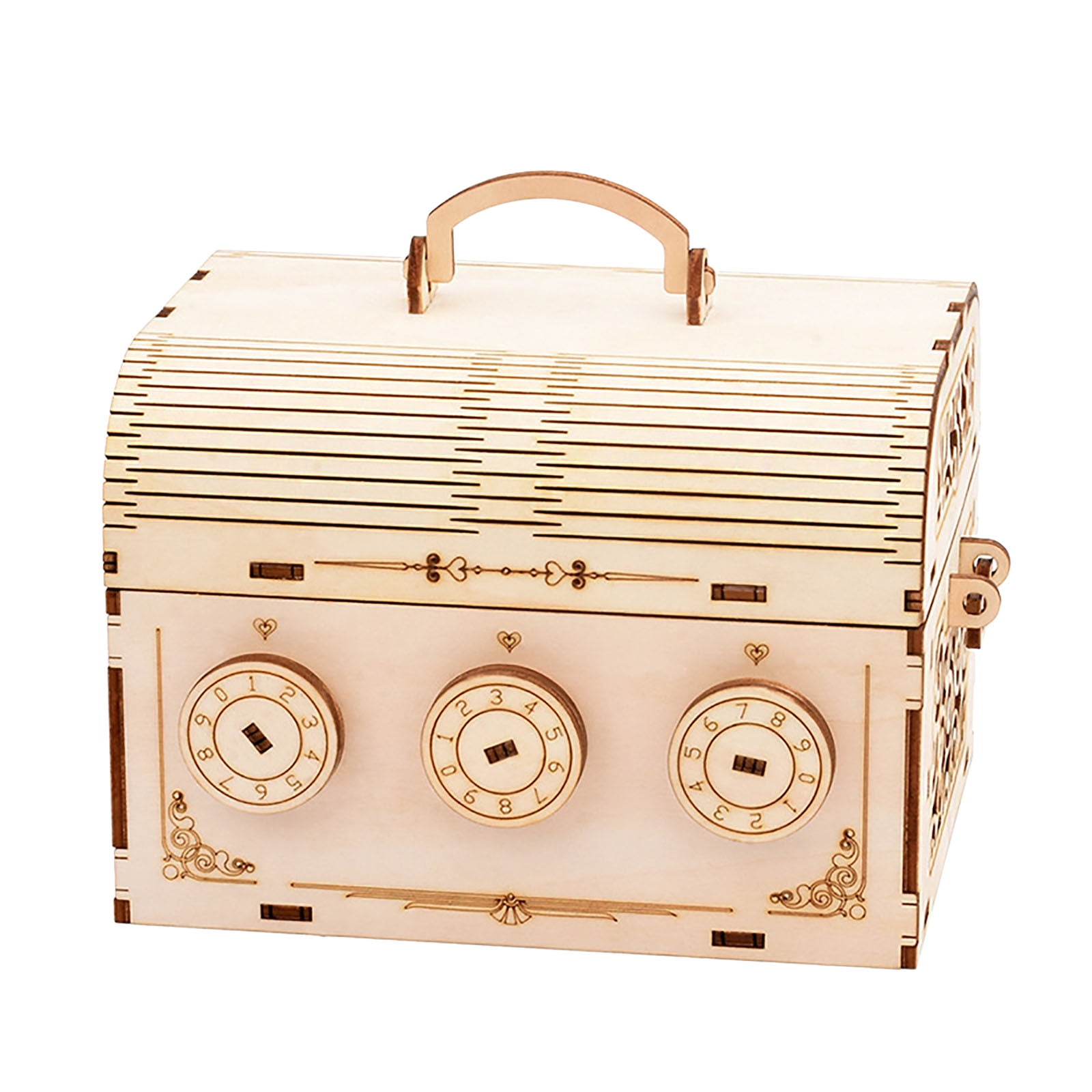 DIY 3D Wooden Puzzle Password Box Assembly Toy Storage Lock Box Brain ...