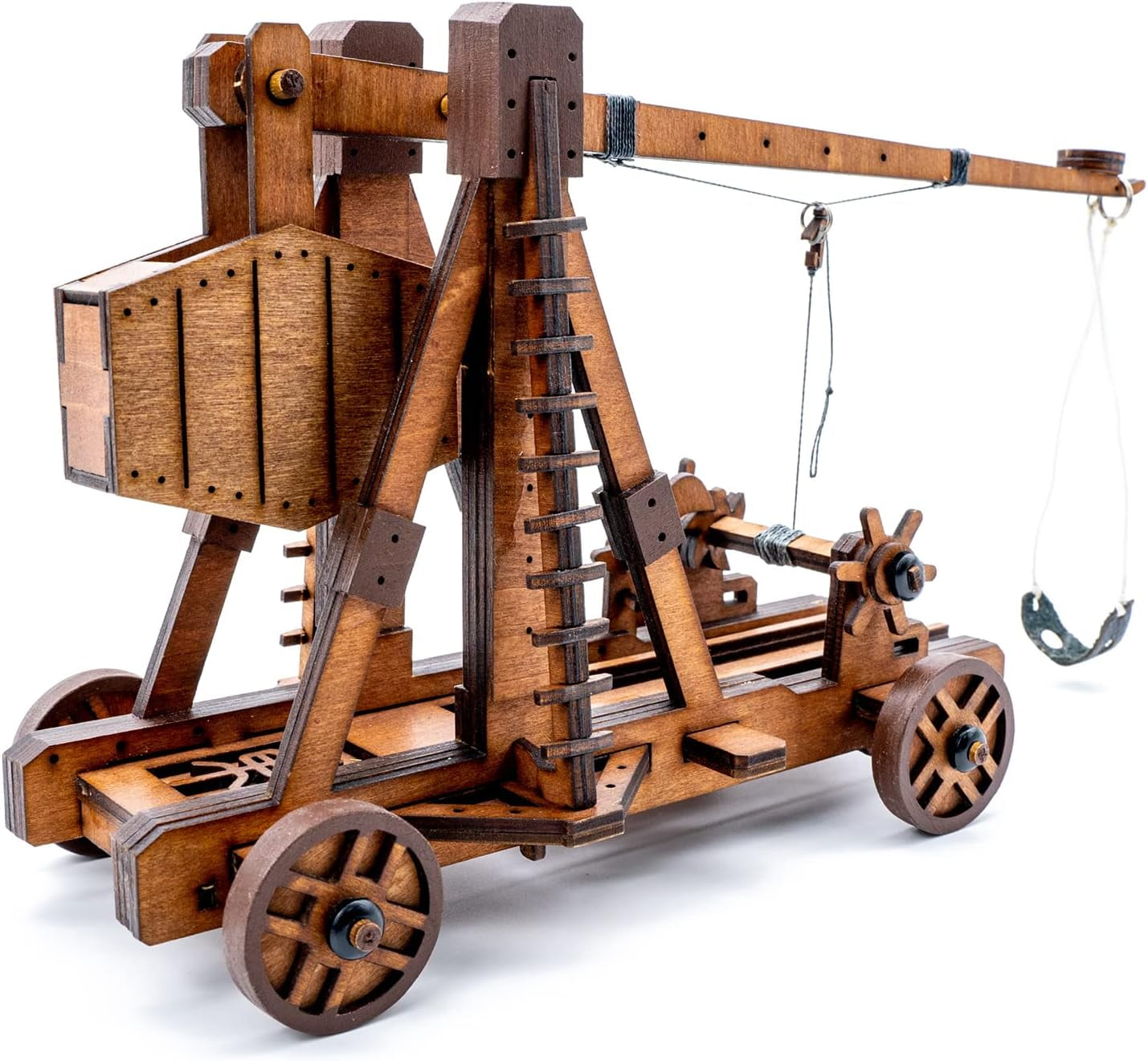 DIY 3D Wooden Puzzles for Adults Trebuchet Science Building Kit Model Catapult Engineering Kit ...