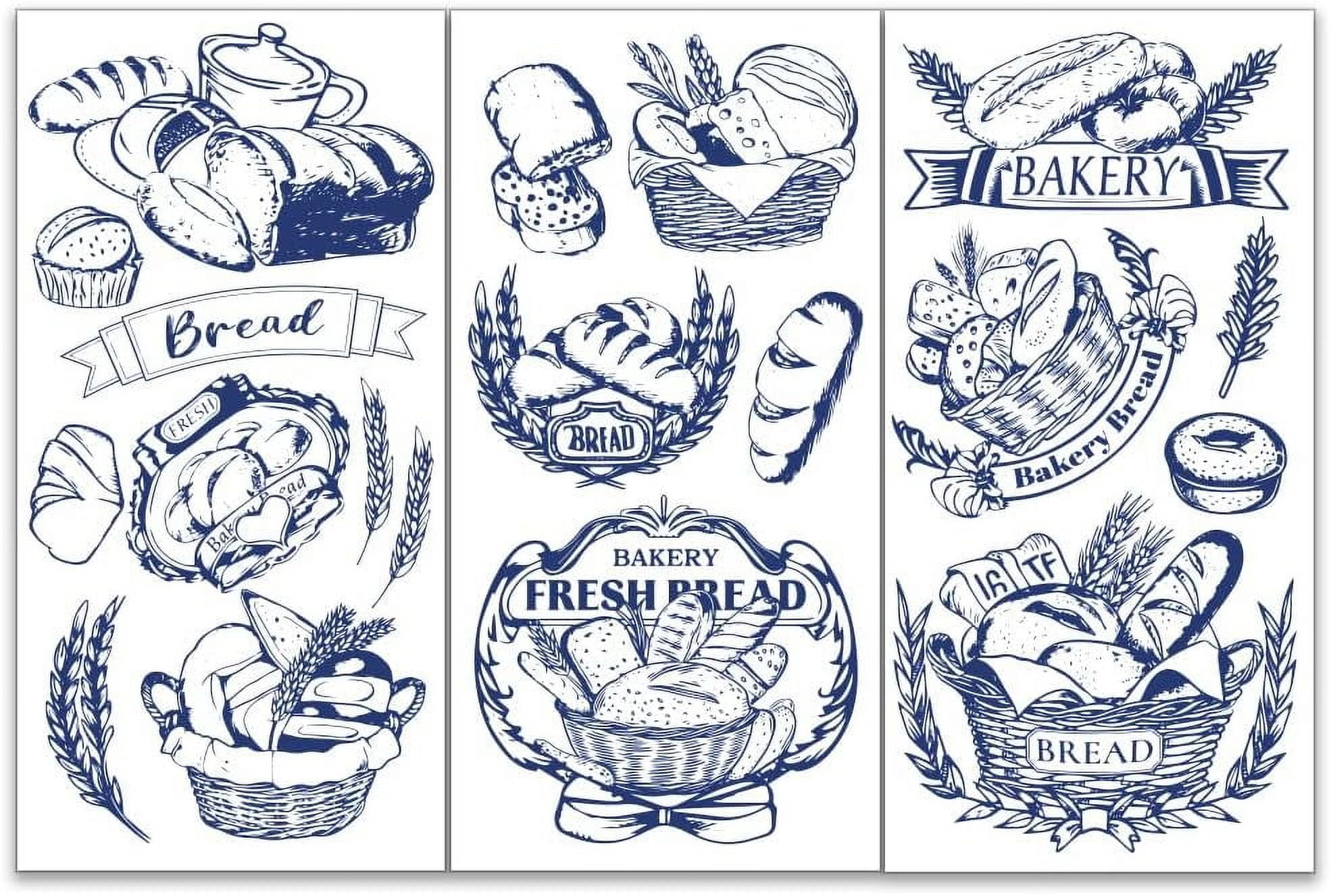 DIY 3Pcs/Set Bread Rub on Transfers for Crafts and Furniture 6x12 Inch ...