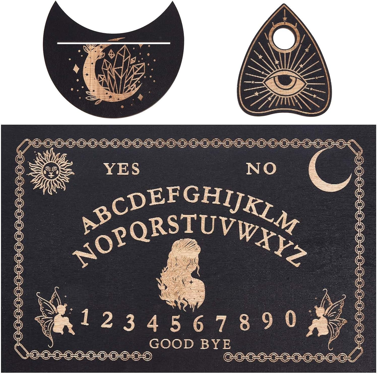 DIY 3Pcs Wooden Spirit Board Kit Tarot Card Stand Holder Women Tarot ...