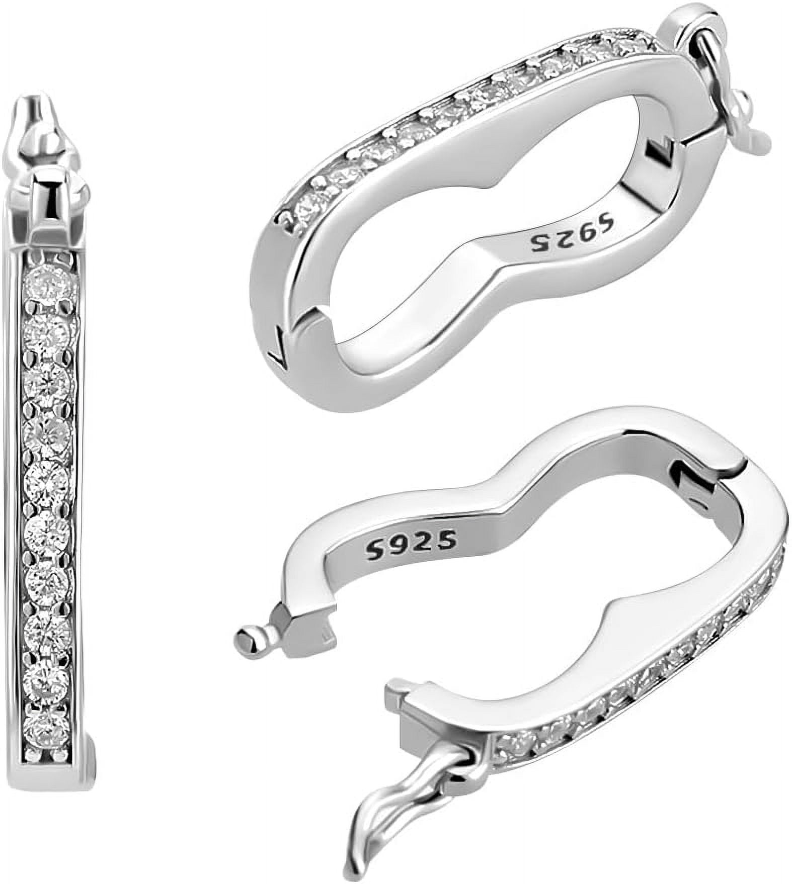 DIY 3pcs 925 Sterling Silver Necklace Shortener Clasp Mini Pearl ...