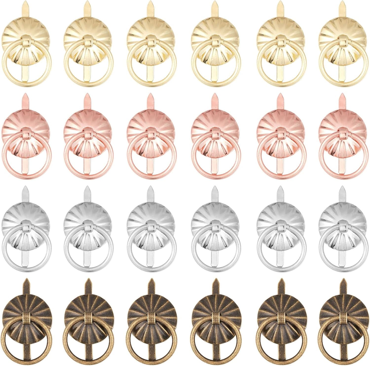 DIY 4 Colors 80Pcs Metal Brad Fasteners with Pull Rings Mini Brad Paper ...