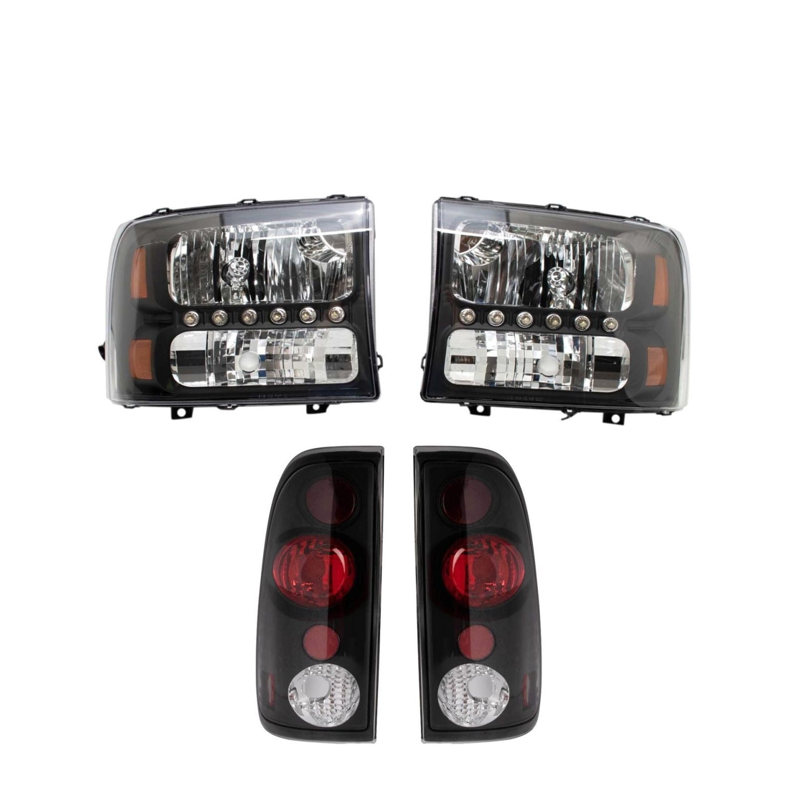 DIY 4 Pack 13008 LED Head & Tail Light Set Kit for Vehicles, for ...