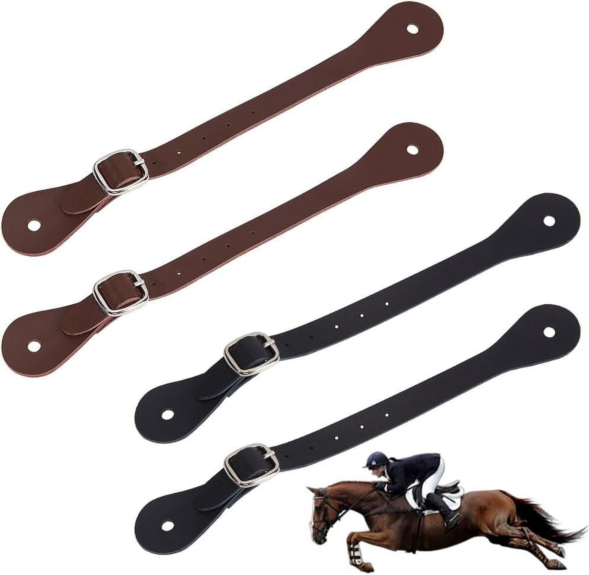 DIY 4 Sets Genuine Leather Spur Straps with Clasp Coconut Brown/Black ...