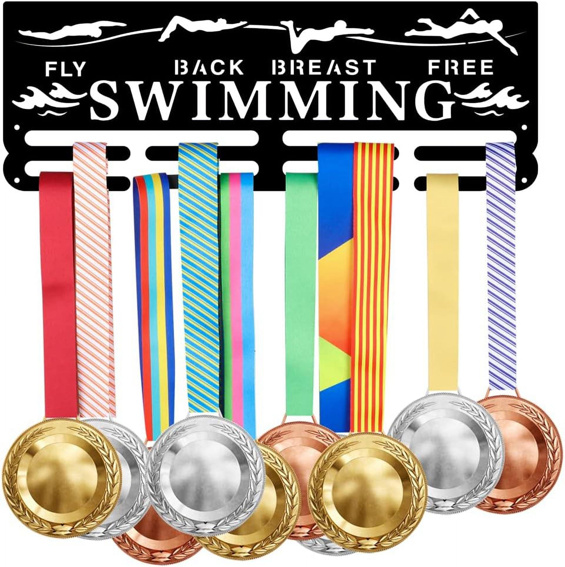 DIY 4 Style Swimming Medal Display Rack Swimming Fly Back Breast Free ...