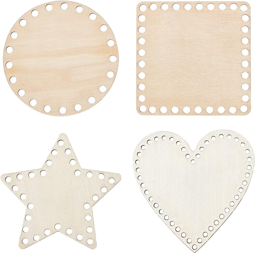 DIY 4 Styles Wooden Basket Bottoms Bag Base Bottom Shaper Round/Heart ...