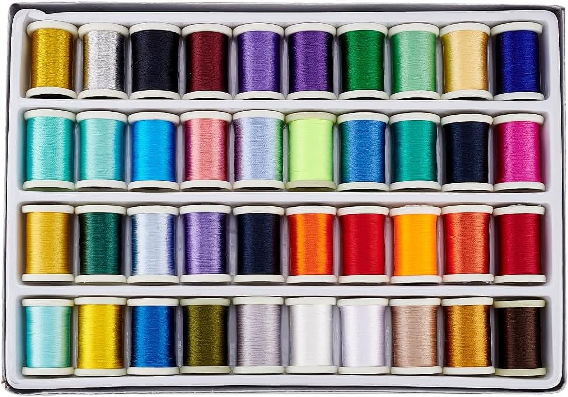DIY 40 Colors Embroidery Thread 0.5mm Polyester Thread 280m/306 Yards ...