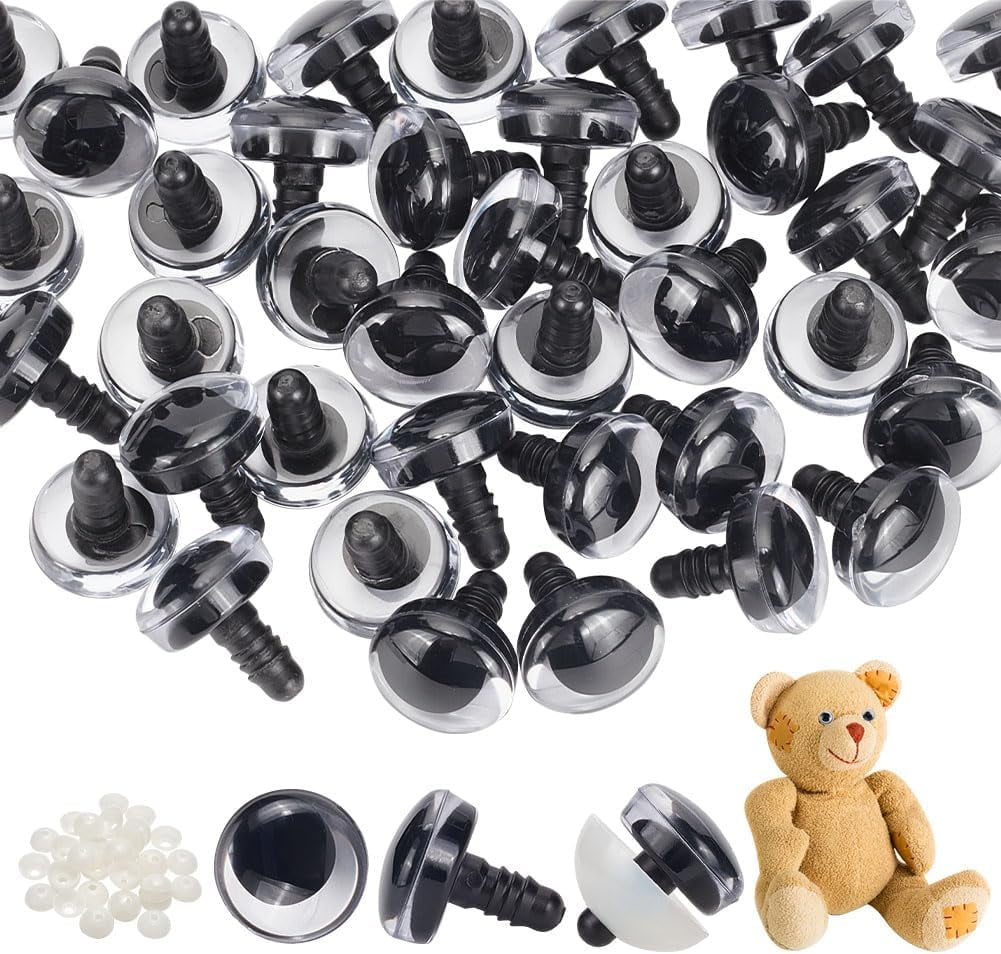 DIY 40 Sets Large Safety Eyes 24mm Crafts Eyes for Amigurumi Crochet ...