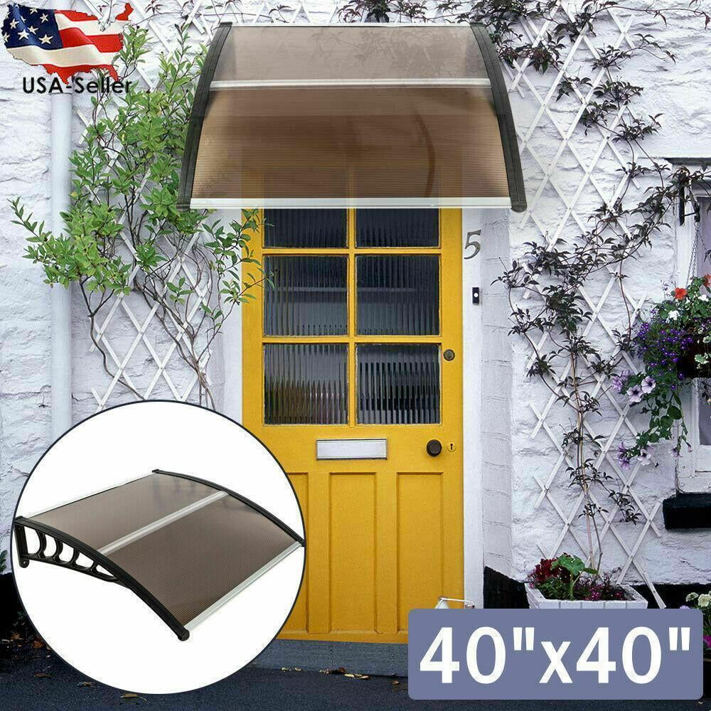 DIY 40"x 40" DIY Home Window Awning Door Canopy Cover Outdoor UV Rain ...