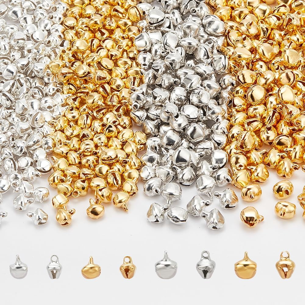 DIY 400Pcs 2 Sizes Jingle Bells Craft Bells Bulk Christmas Bells Mini ...