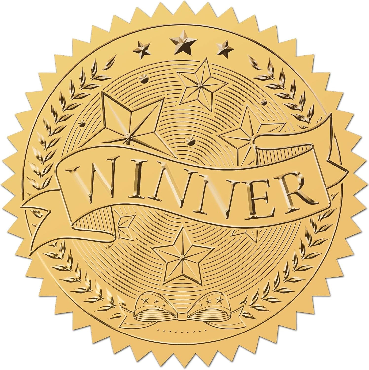 DIY 408pcs 2 Inch Winner Gold Foil Stickers Word Star Gold Embossed ...