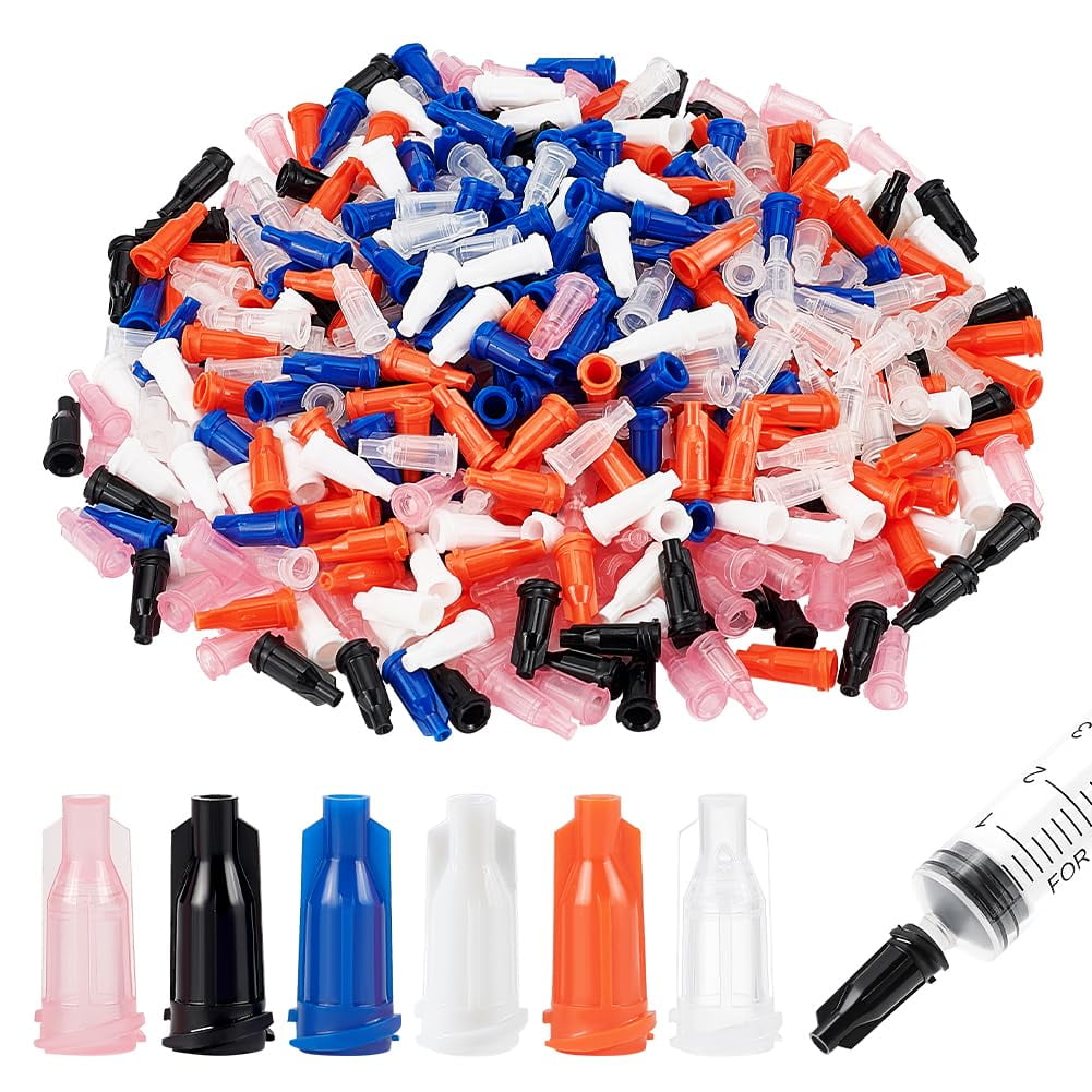 DIY 480Pcs Plastic Lock Syringe Tip Caps 6 Color 4mm in Inner Diameter ...