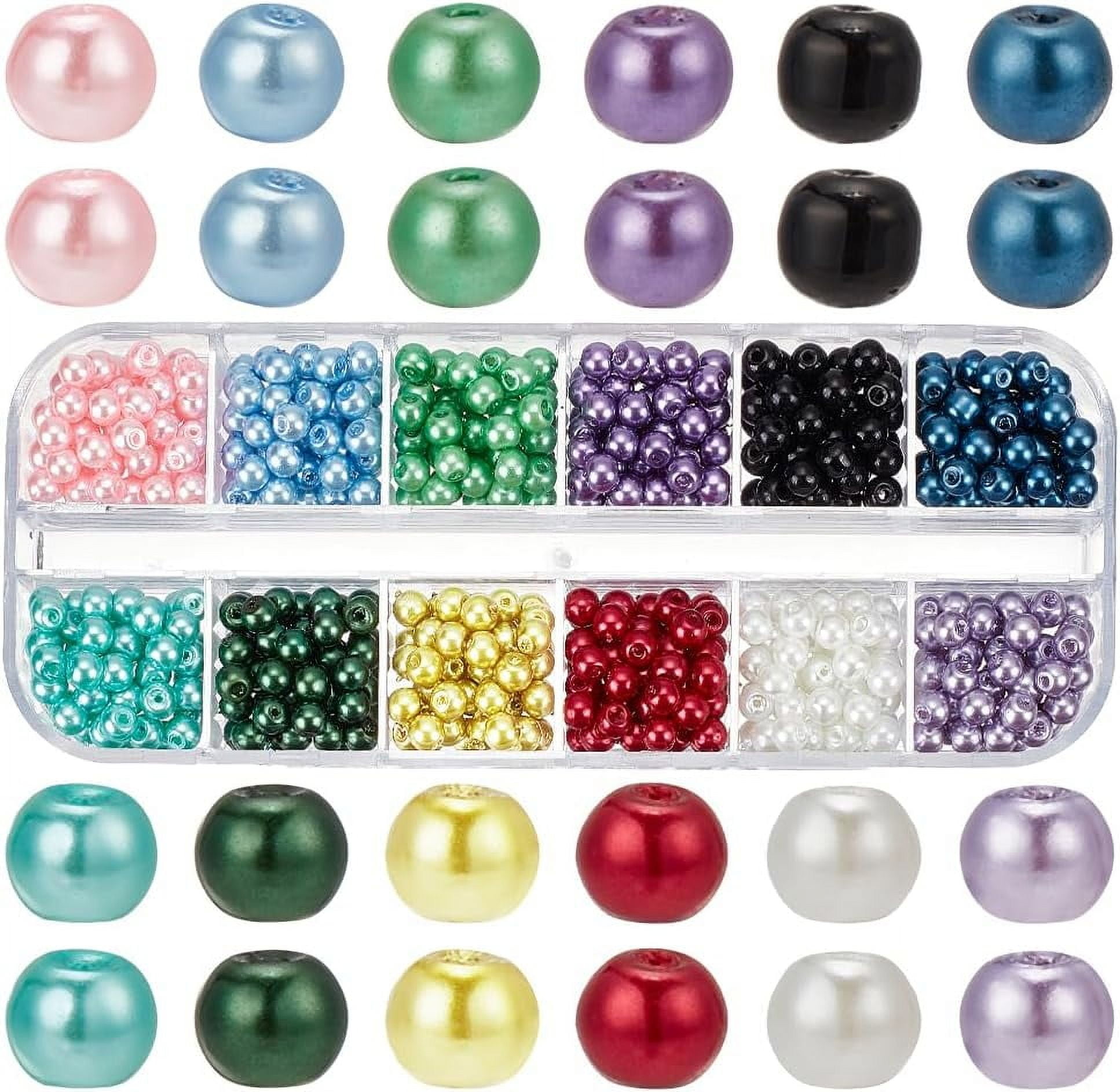DIY 480pcs Glass Pearl Beads 12 Colors Imitation Pearls Beads 4~5mm ...