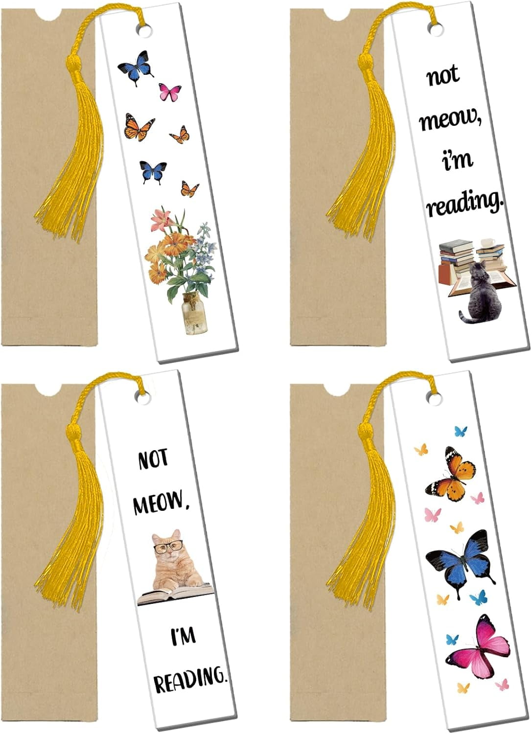 DIY 4Set Acrylic Clear Bookmark Colorful Butterflies Theme Clear ...