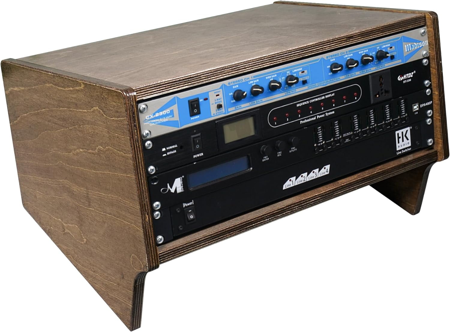 DIY 4U Angled Desktop Turret Studio Rack with Solid Baltic Birch ...