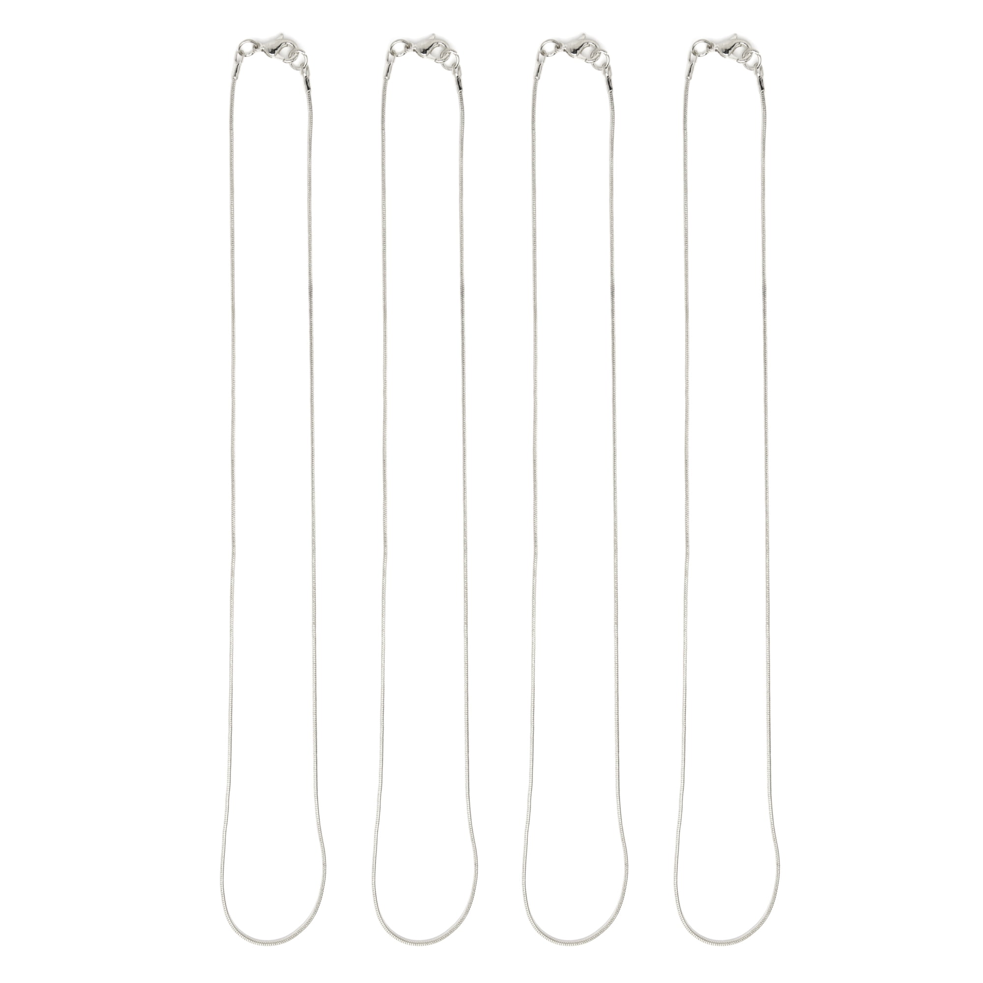DIY 4pc Silver Round Snake Chains - Walmart.com
