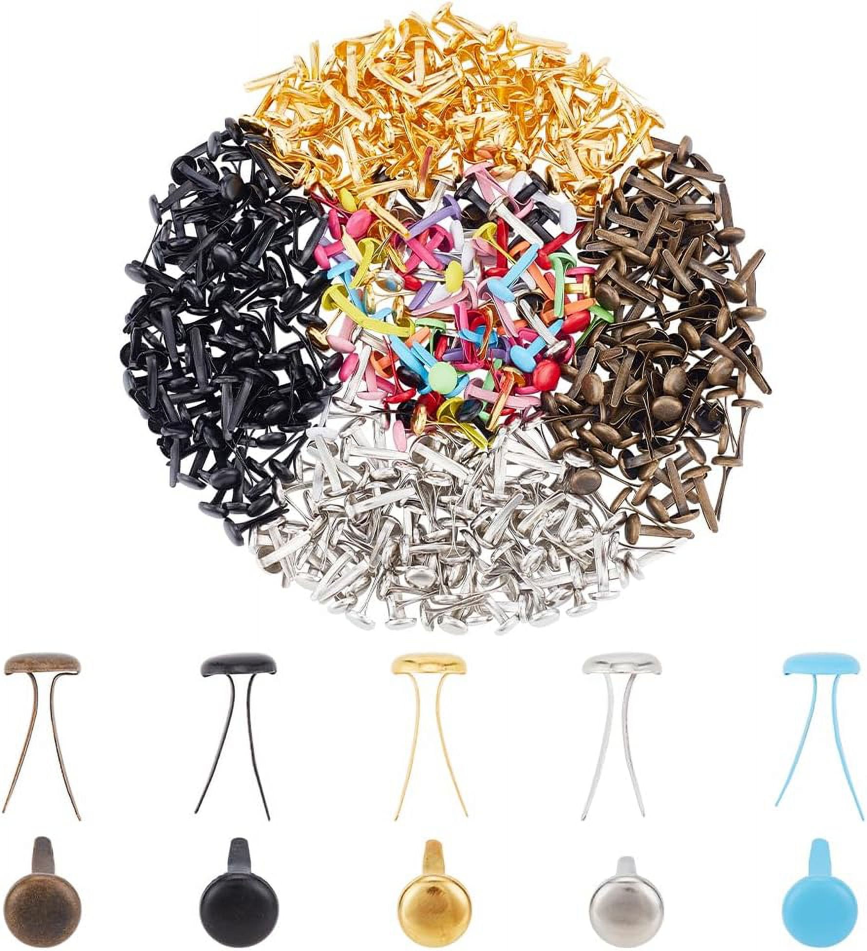 DIY 500pcs Paper Fasteners Brads Mini Brads Fasteners Metal Fasteners ...