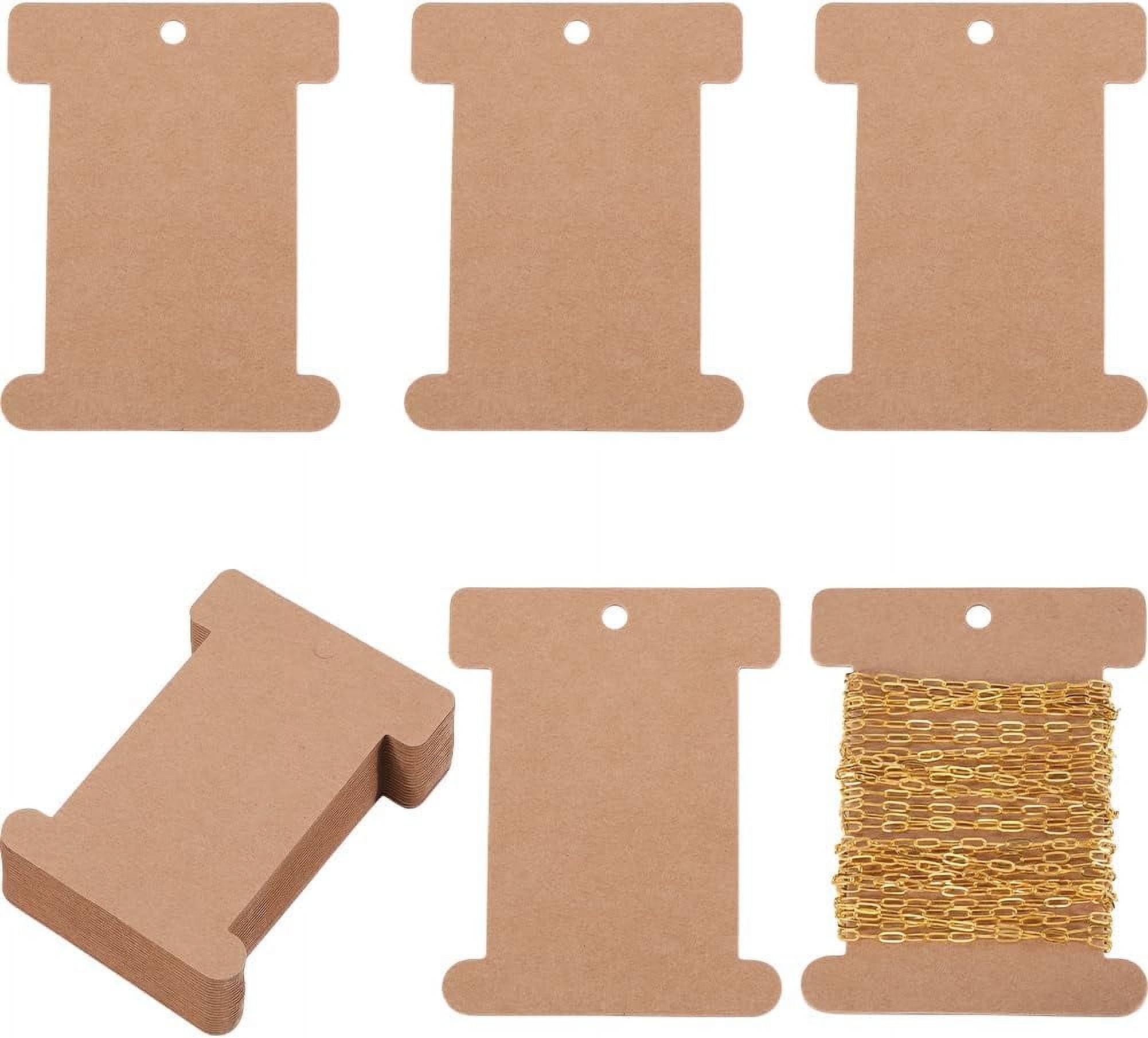 DIY 50Pcs Cardboard Spool Bulk Flat Thread Bobbin Kraft Paper Floss ...