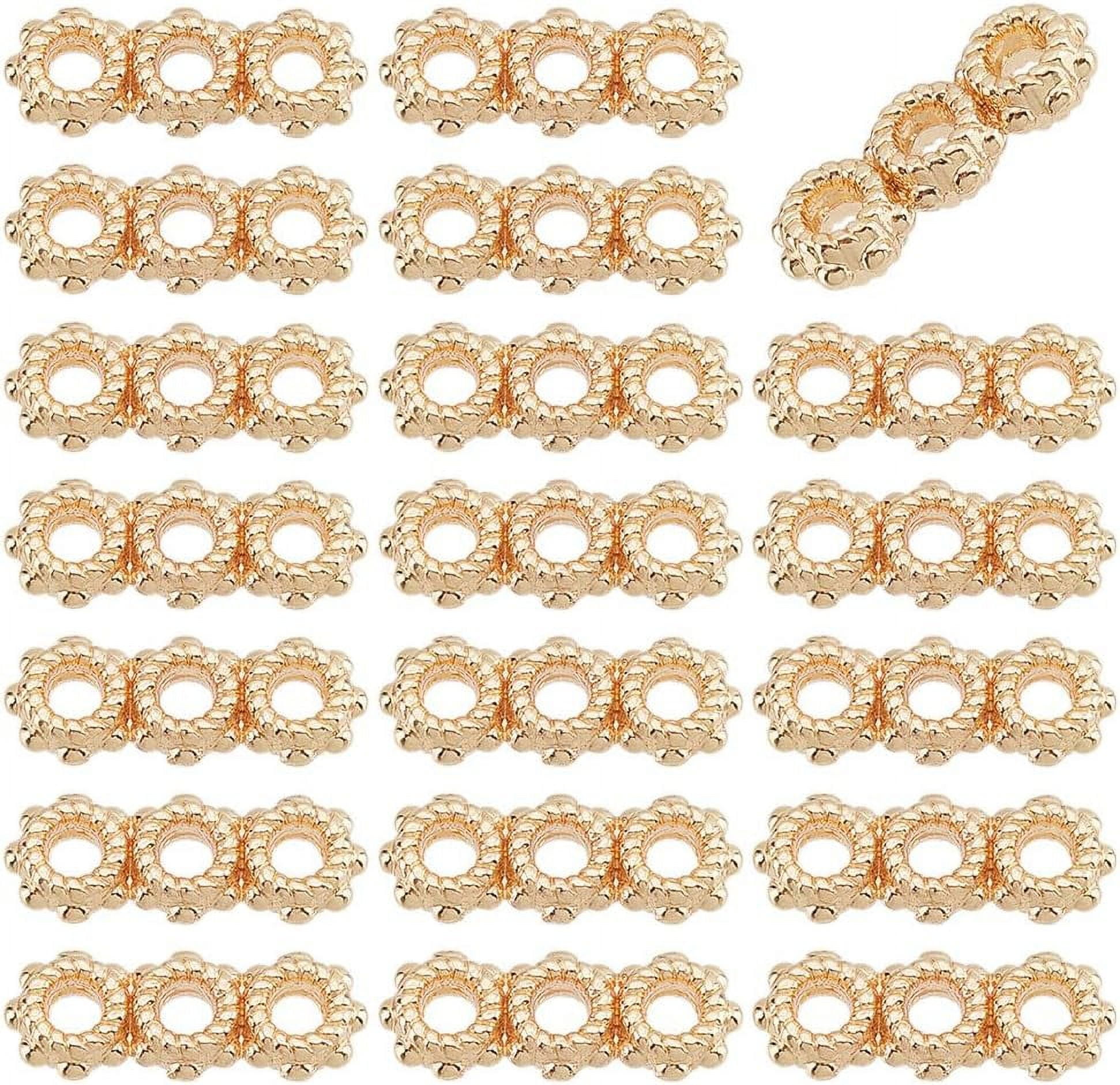 DIY 50pcs 3 Hole Spacer Bars Metal Spacers Bar Link Connector Beads ...