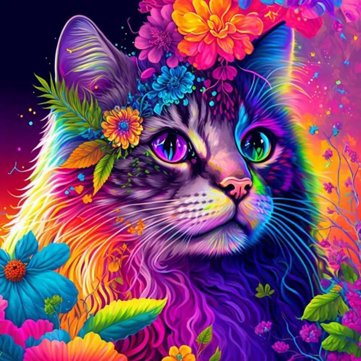 DIY 5D Animal Diamond Art Kits for Beginners Adults and Kids, Cat and ...