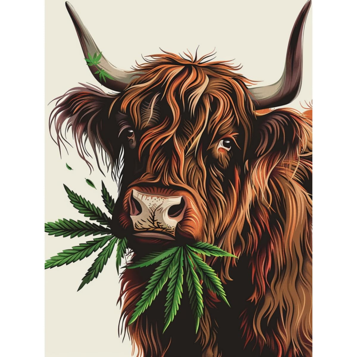 DIY 5D Diamond Art Highland Cow Cattle Paint with Full Drill Round ...