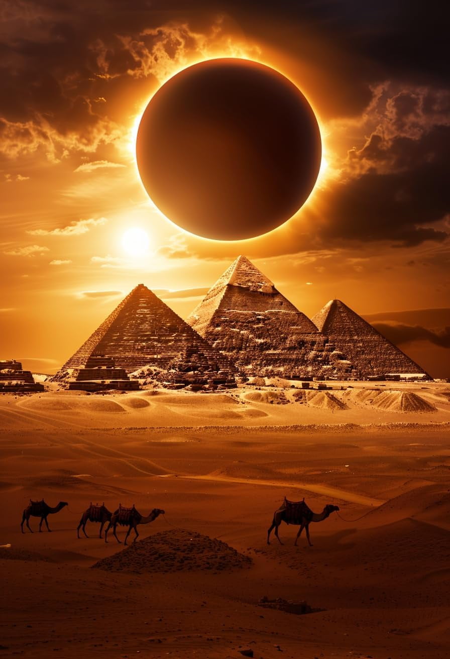 DIY 5D Diamond Art Painting Kits Sun and Camel Egyptian Pyramids Full ...