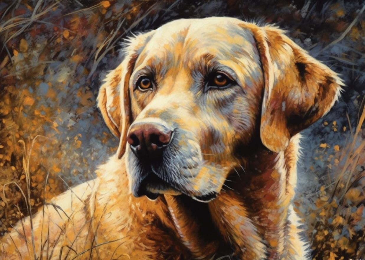 DIY 5D Diamond Art Painting by Number Kits White Labrador Dog Cross ...