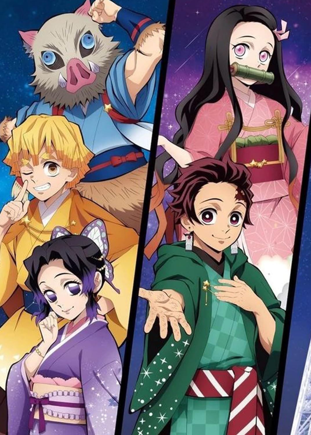 DIY 5D Diamond Painting Full Round Drill Demon Slayer Diamond Painting ...