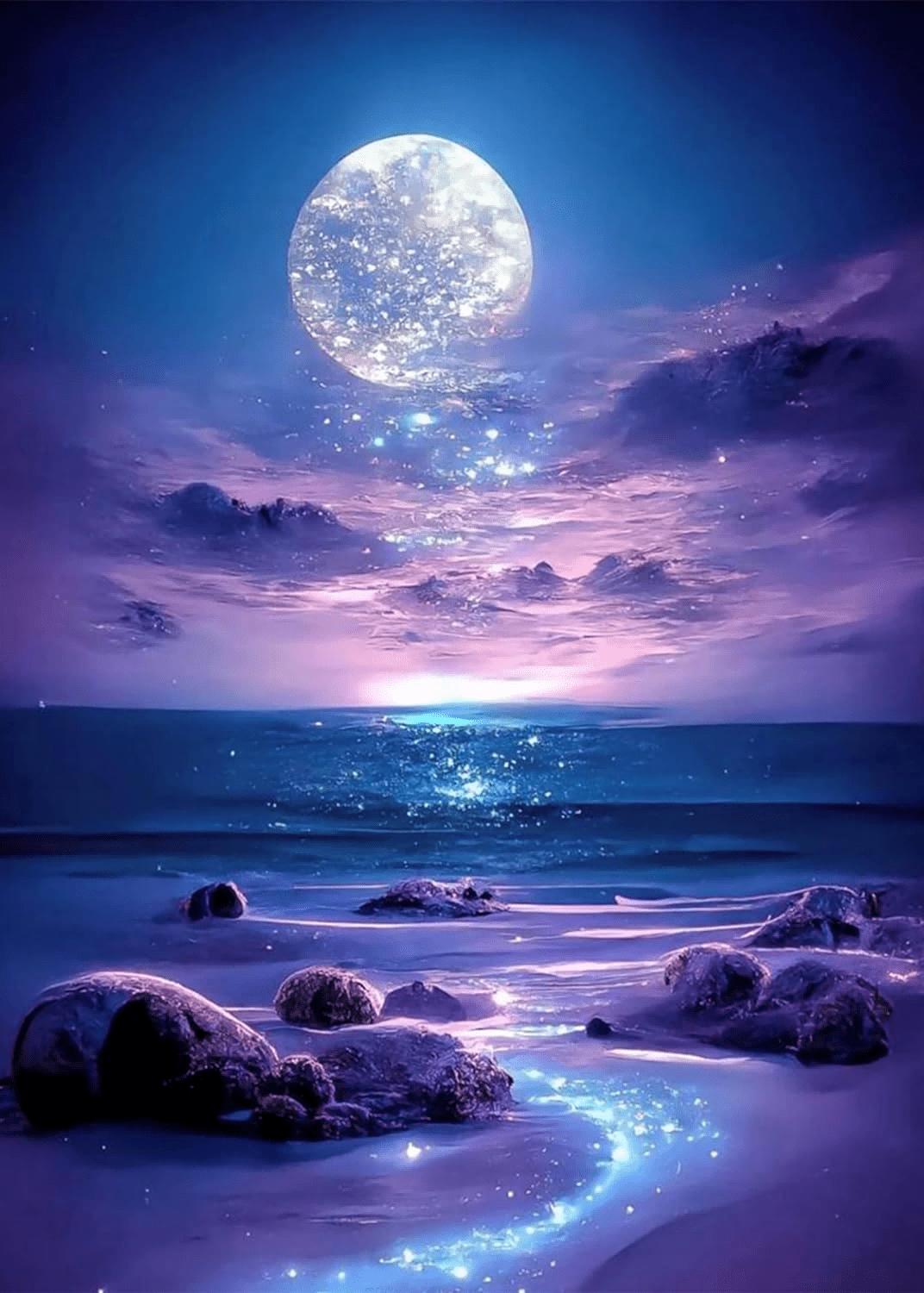 DIY 5D Diamond Painting Kit Adult Diamond Painting "Moonlight by the ...