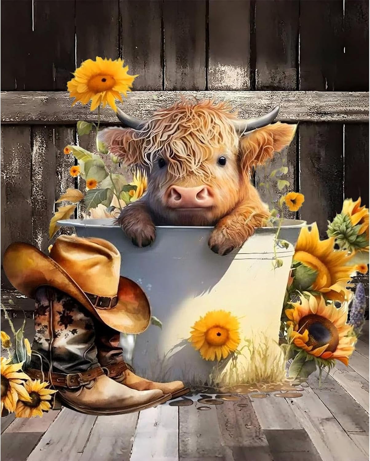 DIY 5D Diamond Painting Kit (For Adults) Diamond Painting "Highland Cow ...