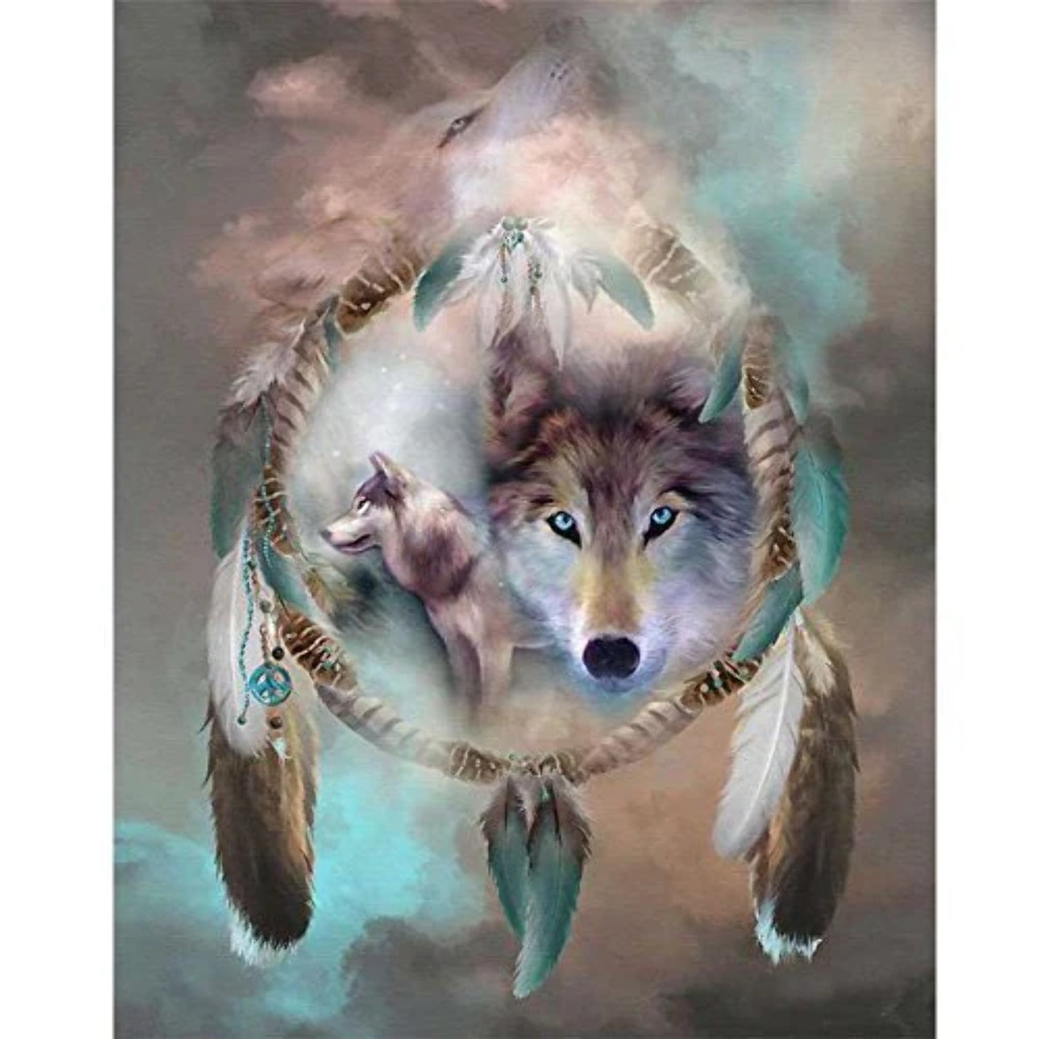 DIY 5D Diamond Painting Kit, Full Diamond Wolf Embroidery Rhinestone ...