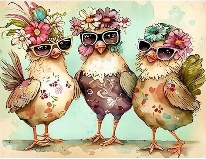 DIY 5D Diamond Painting Kit (for Adults) Diamond Painting "Chicken with ...