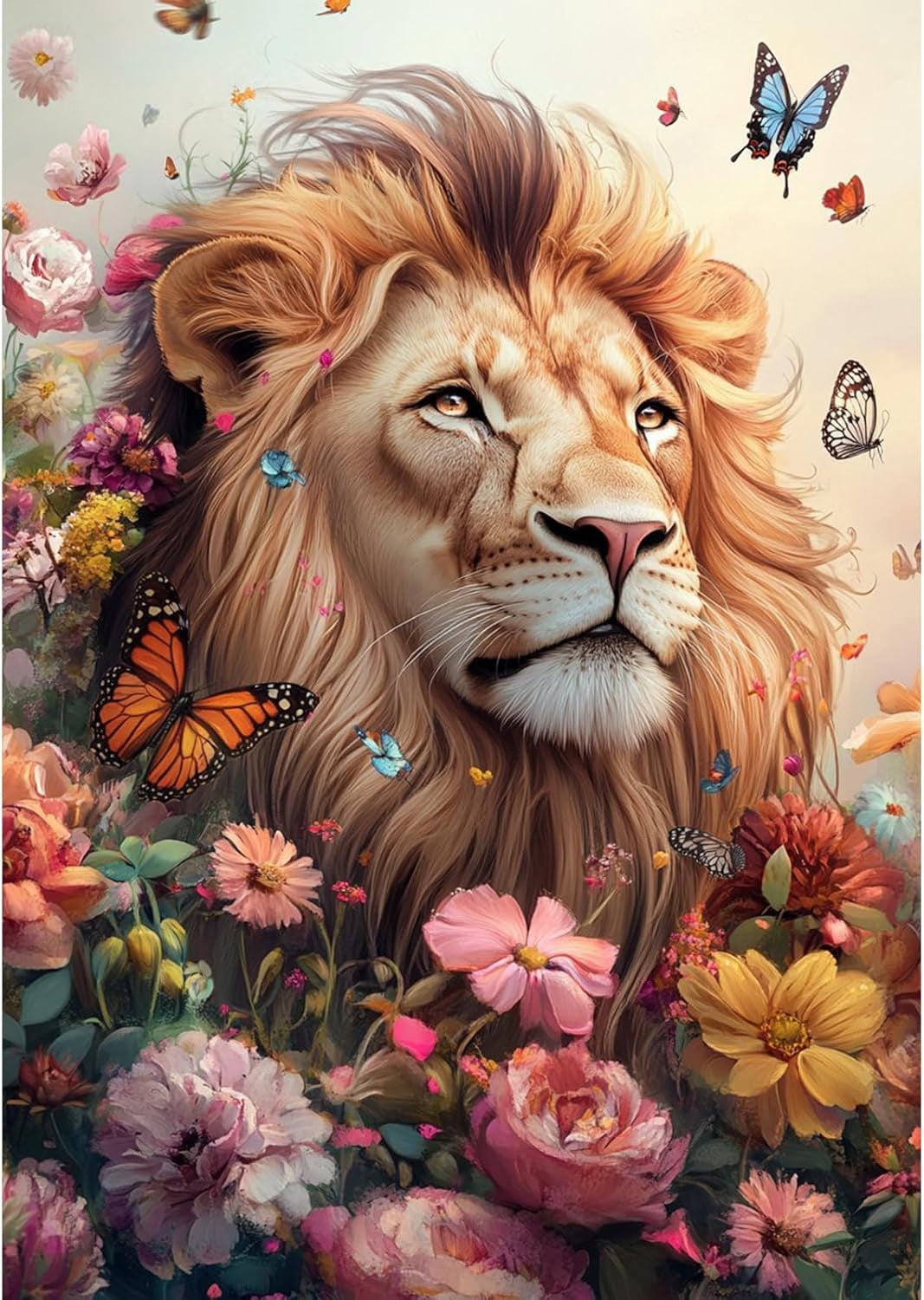 DIY 5D Diamond Painting Kit (for Adults) Diamond Painting "Lion, Flower ...