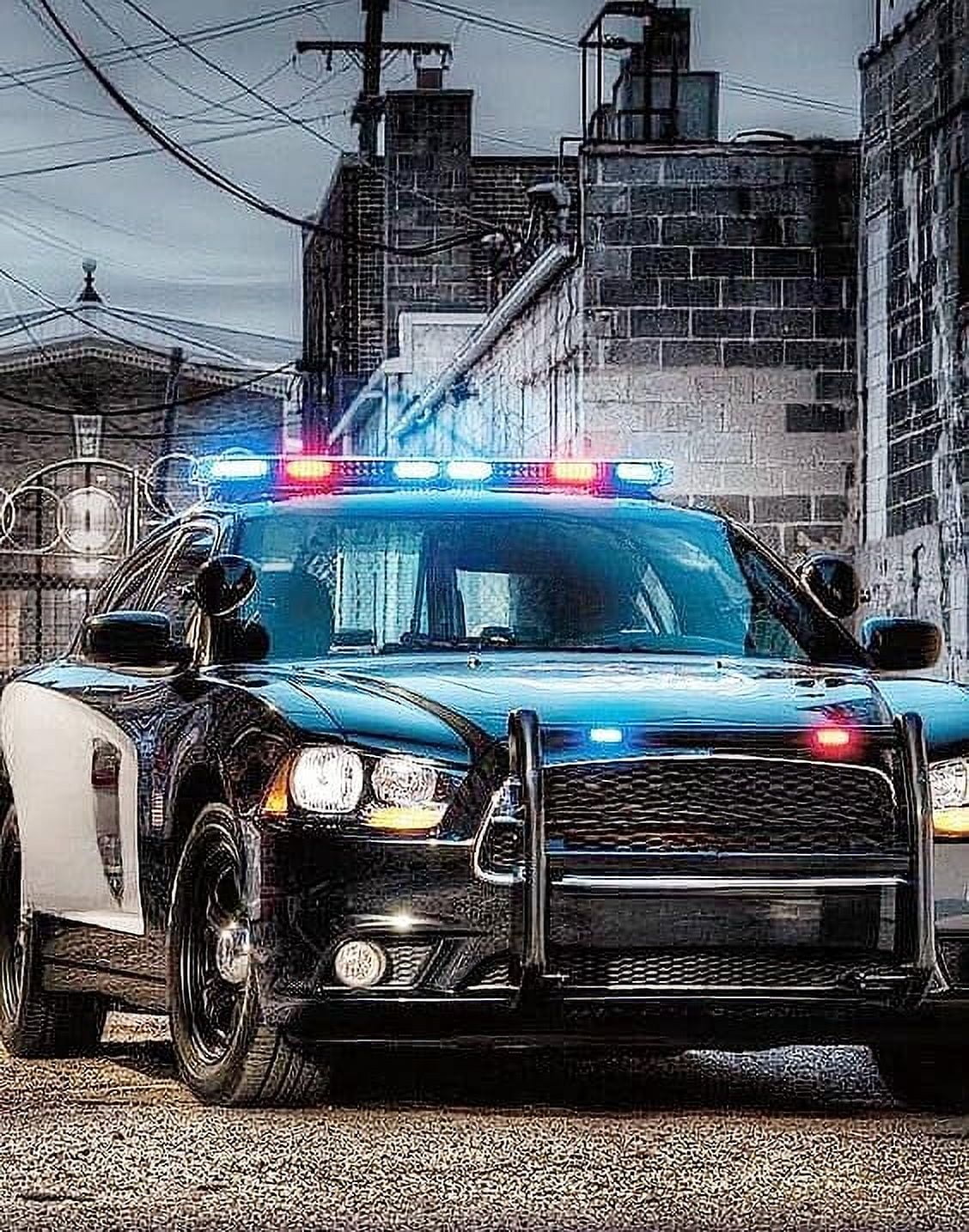 DIY 5D Diamond Painting by Number Kits Full Round Drill Police Car Art ...